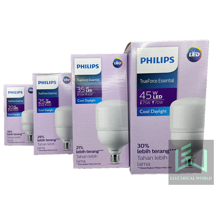 Jual Philips LED Trueforce 18 20 22 25 30 35 40 45 Watt Putih Lampu Tforce T Force Essential Ess ...