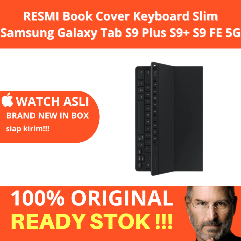 Jual RESMI Book Cover Keyboard Slim Samsung Galaxy Tab S9 Plus S9+ S9 ...