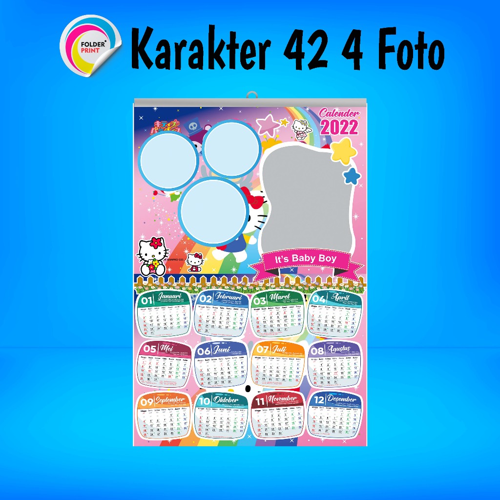 Jual Kalender Dinding Custom Karakter Foto Free Desain Art Paper 150 ...