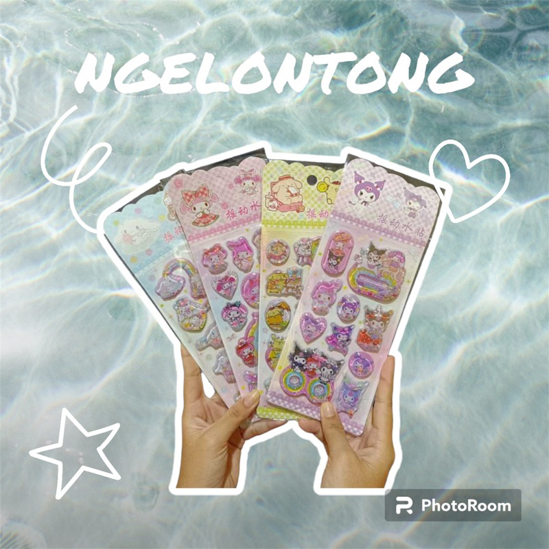 Jual stiker timbul sanrio hard water sticker berisi air motif kuromi ...