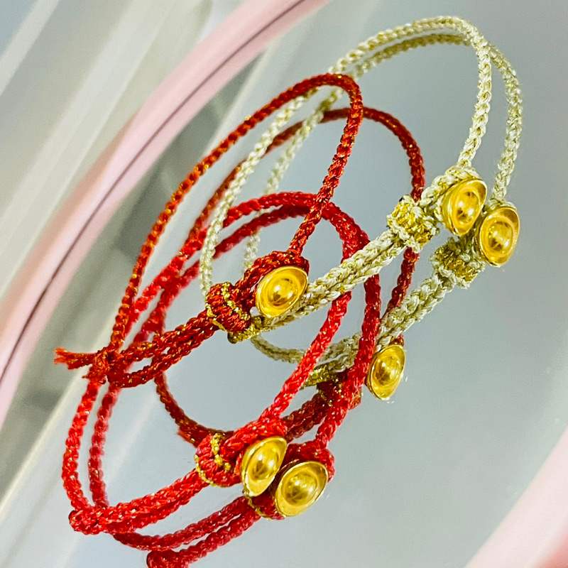 Jual Gelang Tali Variasi Emas Charm Yen pao Kadar (24K 999%) | Shopee ...