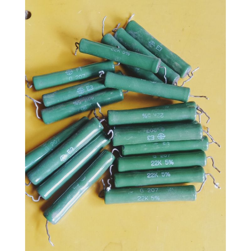 Jual RESISTOR hijau karamik G207 22k 5% original bekas cabutanb | Shopee Indonesia