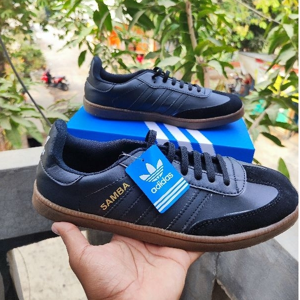 Jual Sepatu Sneakers Adidas Samba Casual Pria Wanita/ warna full hitam ...