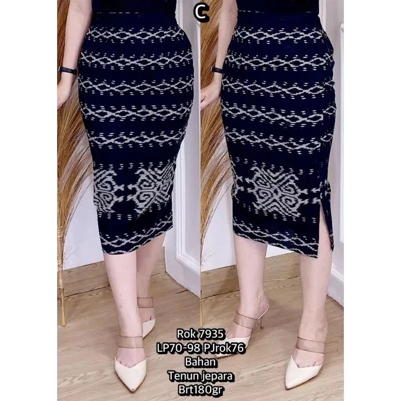 Jual [ READY STOK ] ROK SPAN TENUN ETNIC, ROK KERJA KANTOR MODEL 7/8 ...
