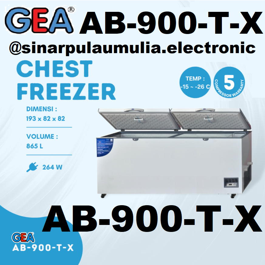 Jual GEA Chest Freezer 865 Liter - AB-900-T-X / AB 900 T X / AB 900T X / AB 900TX / AB900 T X ...