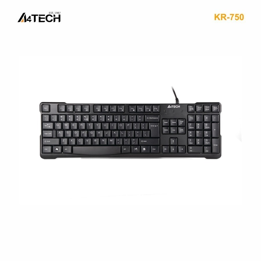 Jual Keyboard A4tech Wired USB 2.0 Fullsize Comfort Round Edged KR-750 ...