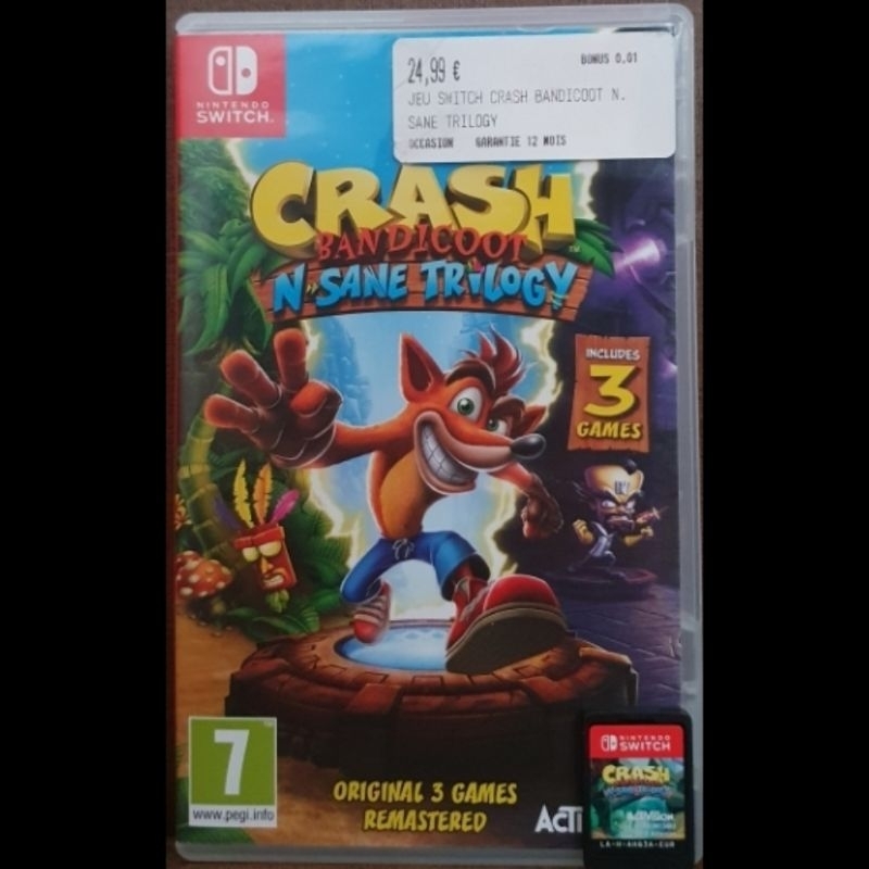 Jual Crash Bandicoot Nsane Trilogy Kaset Nintendo Switch | Shopee Indonesia