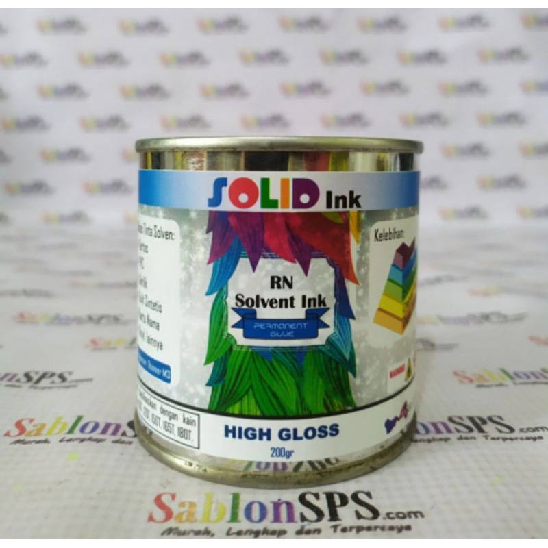 Jual TINTA SABLON PVC SOLVENT BASED 200GR PERMANENT BLUE KERTAS VINYL ...
