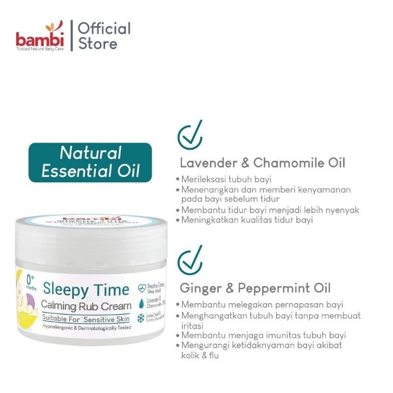 Jual Bambi Sleepy Time Calming Rub Cream 40 gr | Shopee Indonesia