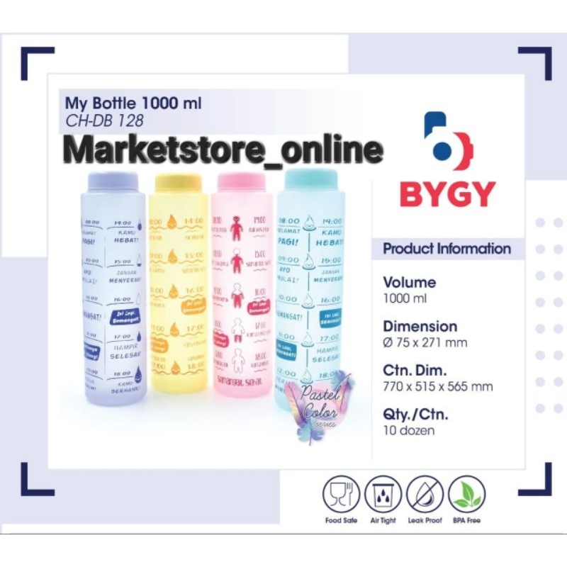 Jual BIGGY My Bottle 1000ml / Thumbler / Botol Plastik / Botol Minum ...