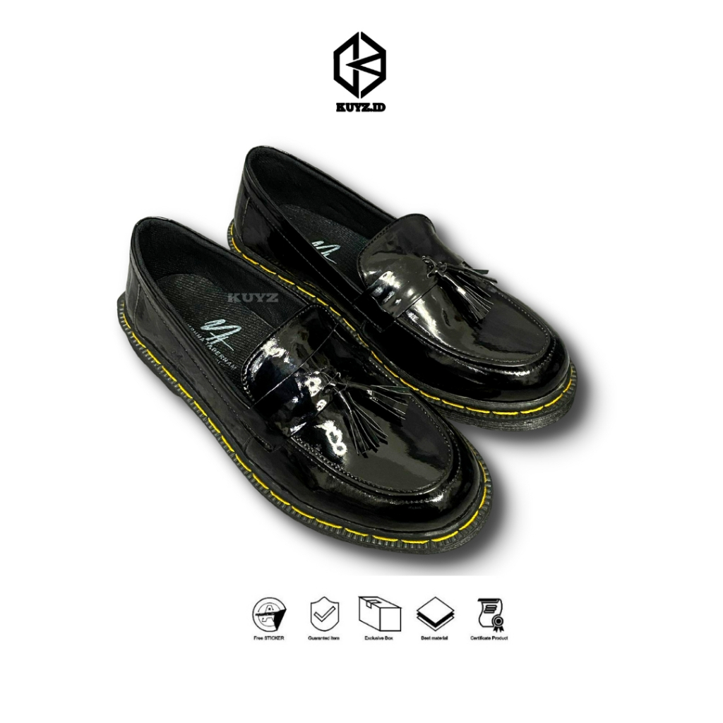 Jual Sepatu Docmart Penny Loafers Glossy loafer Formal Kulit Slip On ...