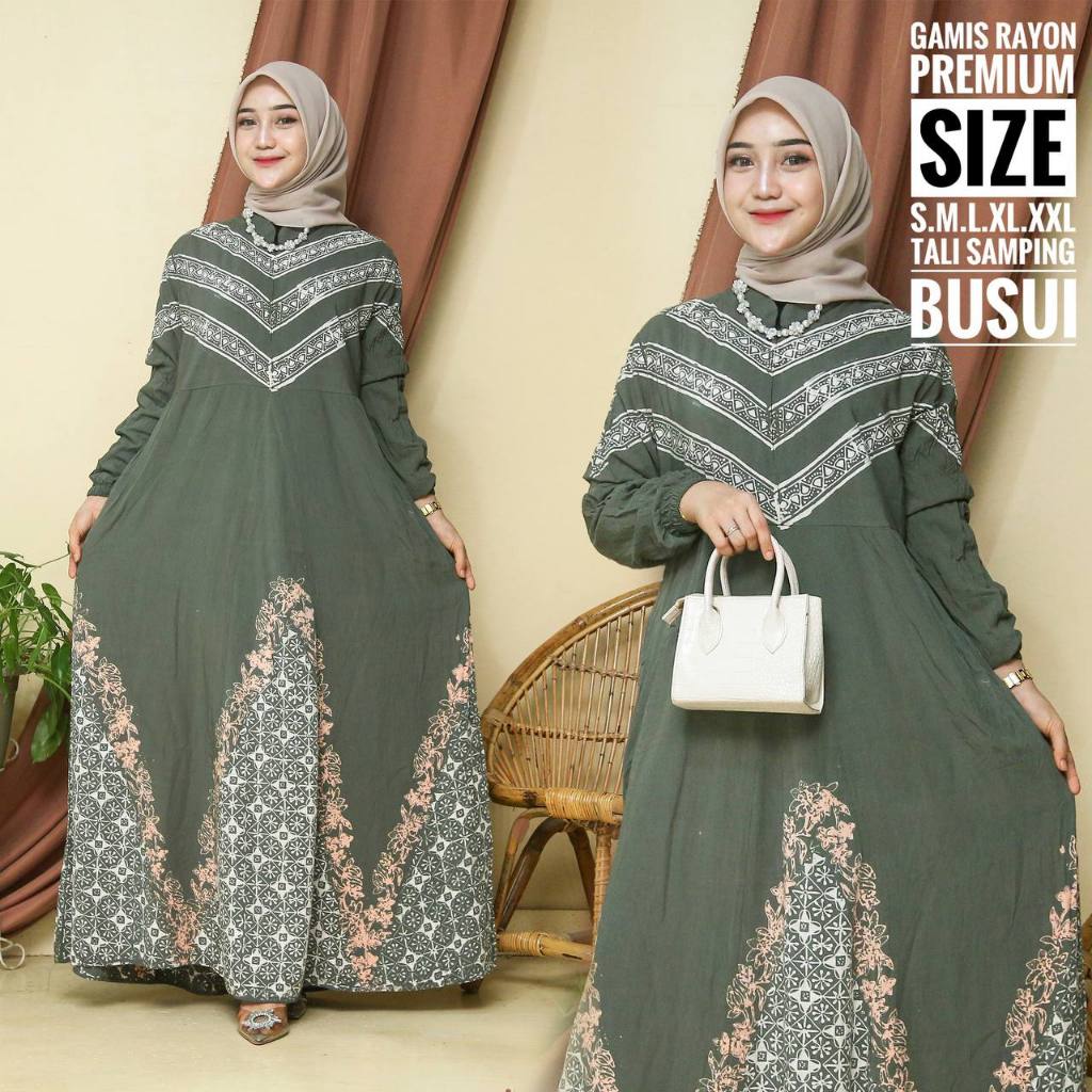 Jual Gamis Rayon Twill Premium Batik Usman Terbaru Busui Jumbo Resleting Depan - Motif Gunungan ...