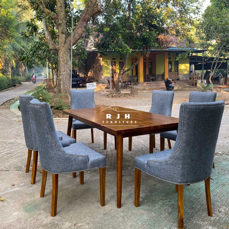 Jual DINING SET MEJA MAKAN, DINING TABLE KAYU JATI, KURSI MAKAN SOFA ...