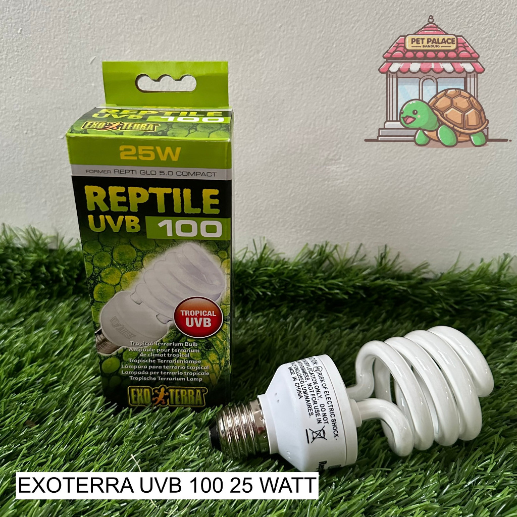 Jual Lampu Exoterra UVB 100 Tropical 25 Watt Reptile Sulcata Kura Ular | Shopee Indonesia
