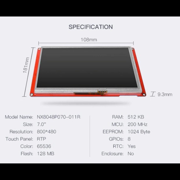 Jual Nextion 7" Intelligent Series NX8048P070 7 Inch 65K Color ...