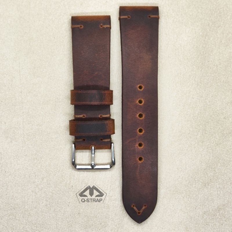 Jual Tali jam quick release kulit asli crazy horse brown klasik / tali ...