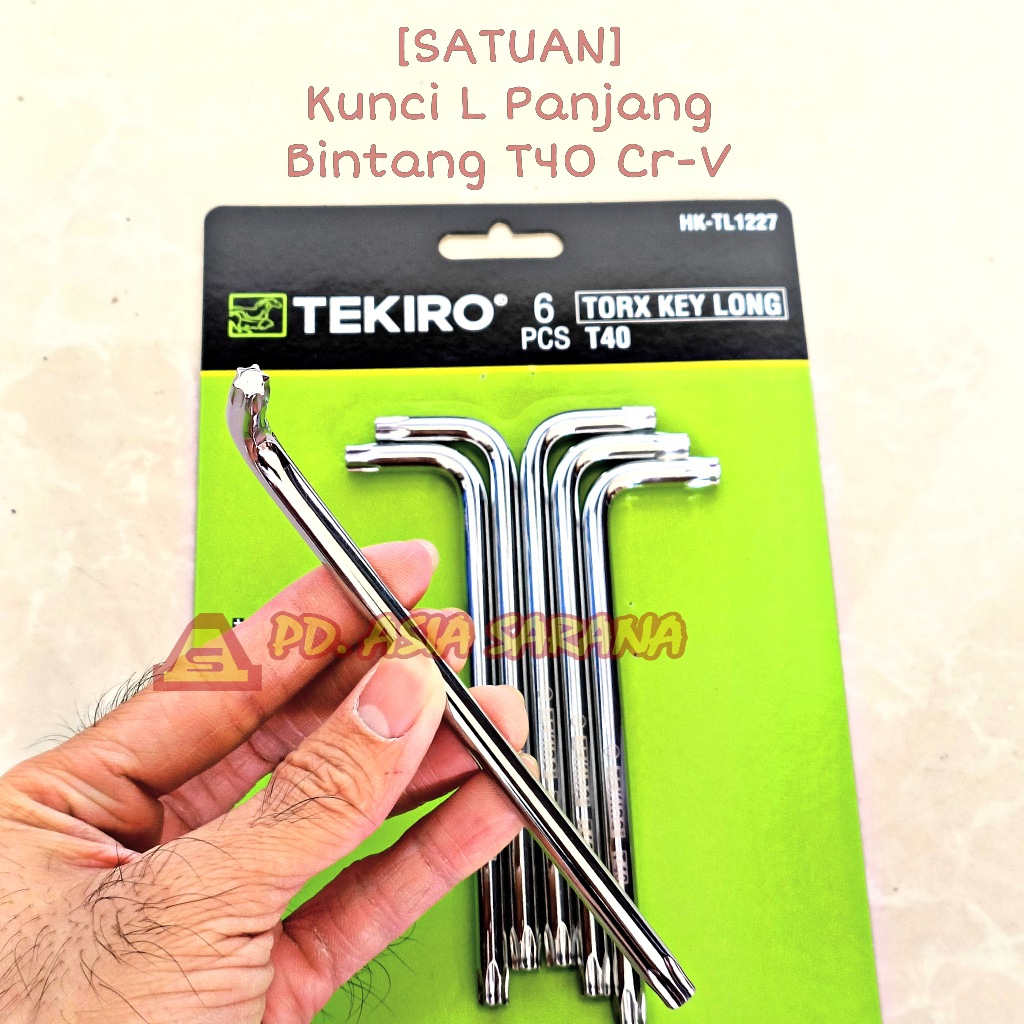 Jual Kunci L Bintang T40 Panjang TEKIRO HK-TL1227 Star Torx Key Long T ...
