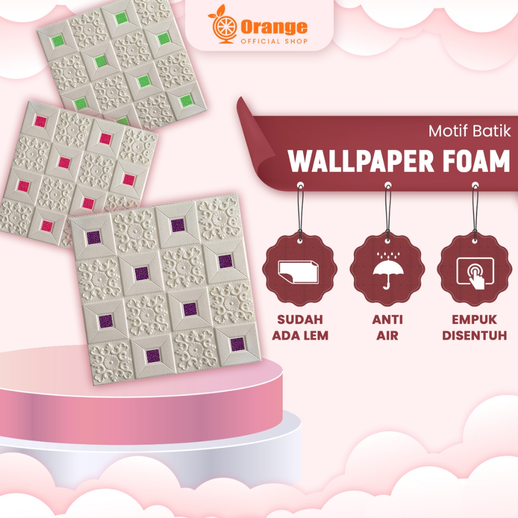Jual Wallpaper 3D 70CM X 70CM dimensi Modern Wallpaper busa timbul Wood ...