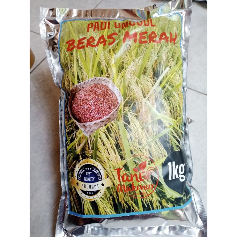 Jual benih padi beras merah pulen aromatik kemasan 1kg | Shopee Indonesia