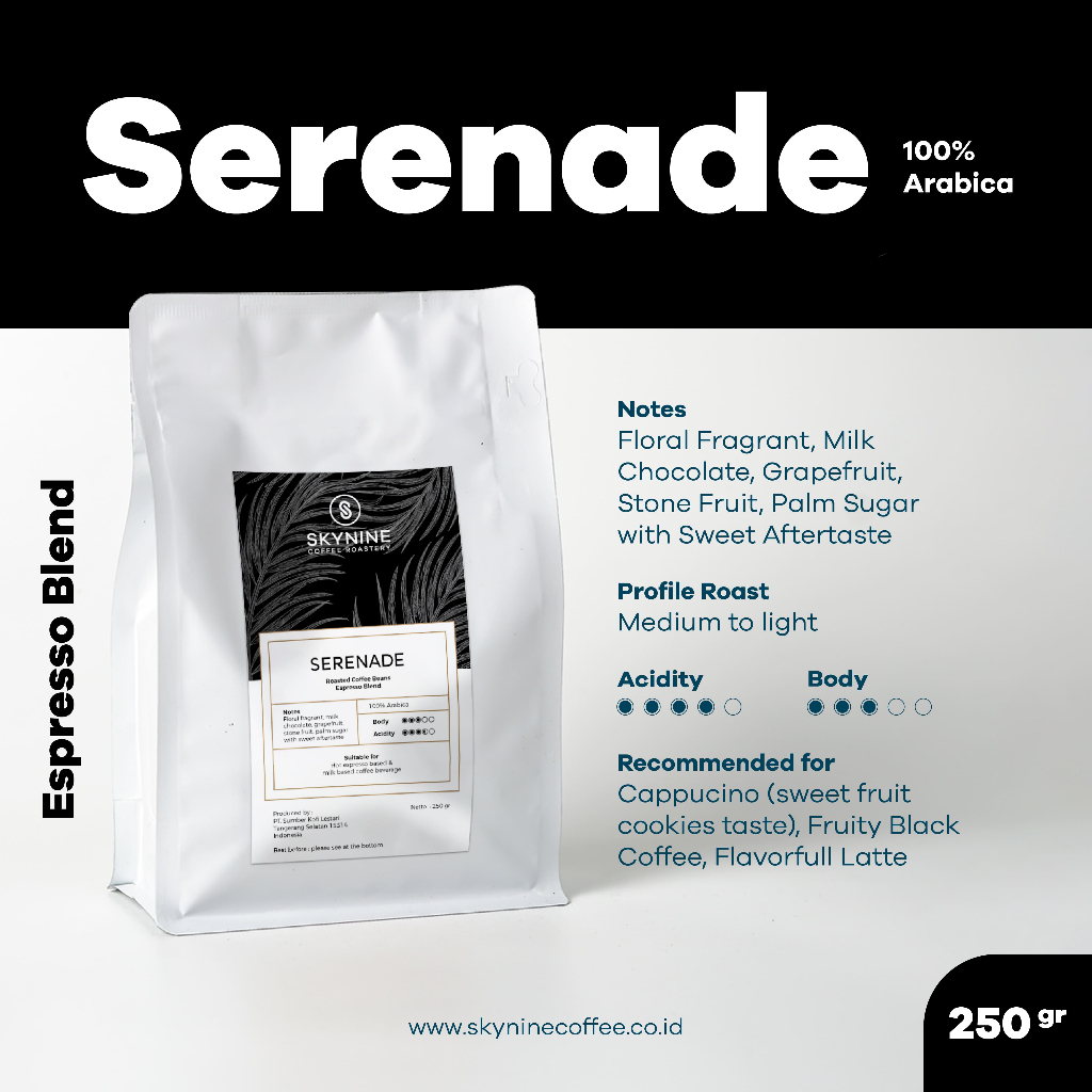 Jual BIJI KOPI ESPRESSO 100% ARABIKA SERENADE BLEND 250 GR | Shopee ...