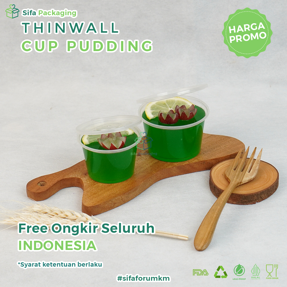 Jual Thinwall Cup Puding 100ml 150ml Tempat Klip Sambal Selai Eskrim ...