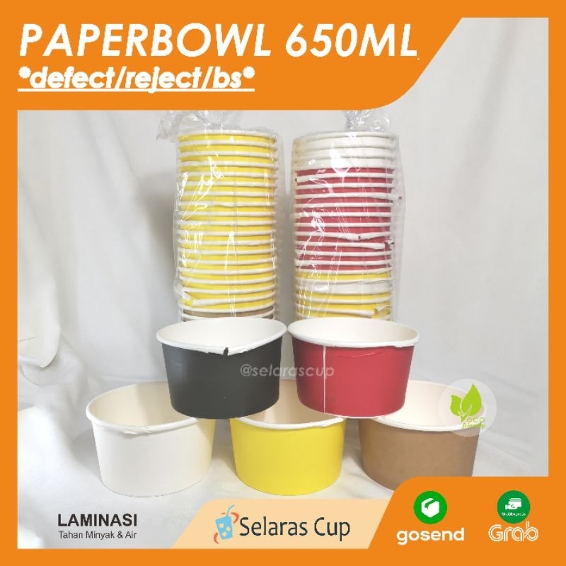 Jual ISI 50 paper bowl 650ml murah rice bowl 650 ml mangkok kertas ...