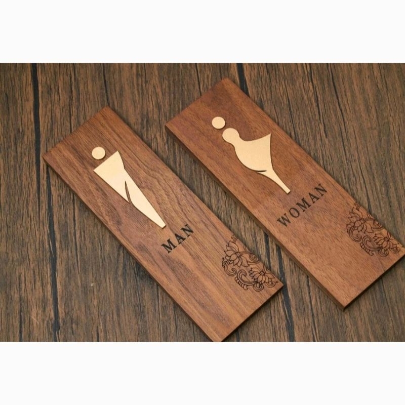 Jual Sign Board Papan Kayu Akrilik Dekorasi Tanda Toilet Kamar Mandi ...