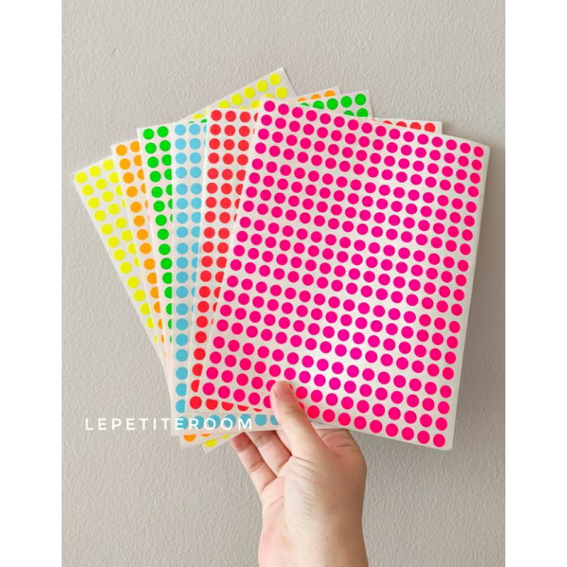 Jual STIKER BULAT KECIL ECER 1 LEMBARAN / STIKER DOT ECER KECIL WARNA ...