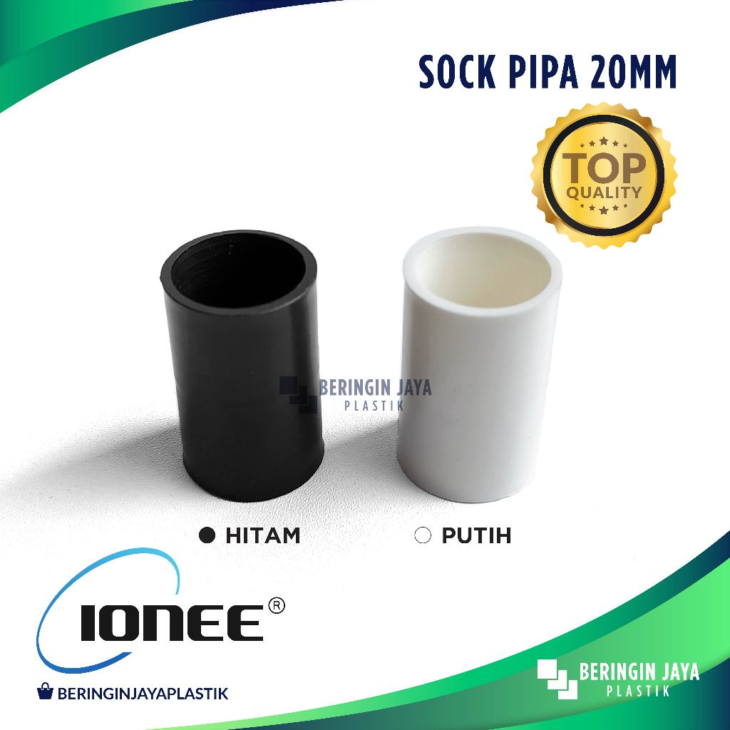 Jual IONEE Sock Pipa 20 mm Warna Putih & Hitam / Sok Socket PVC Conduit ...