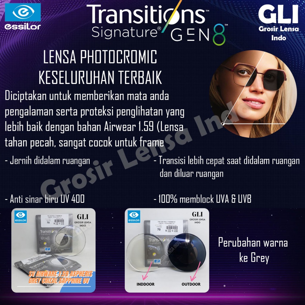Jual Lensa Kacamata Essilor Transitions FSV Airwear 1.59 Aspheris T8 ... Jual Lensa Kacamata Essilor Transitions FSV Airwear 1.59 Aspheris T8 ...