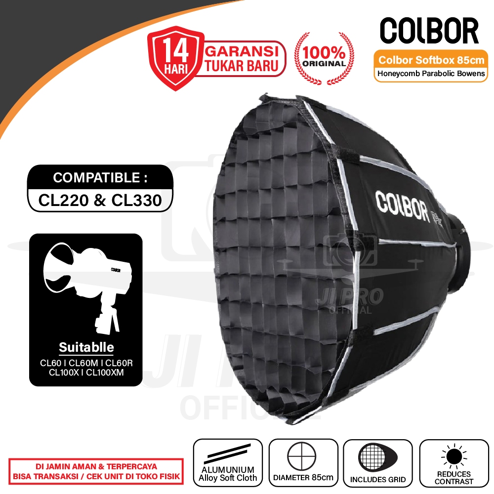 Jual Colbor Softbox 85cm 45cm Honeycomb Parabolic Bowens Light Studio ...