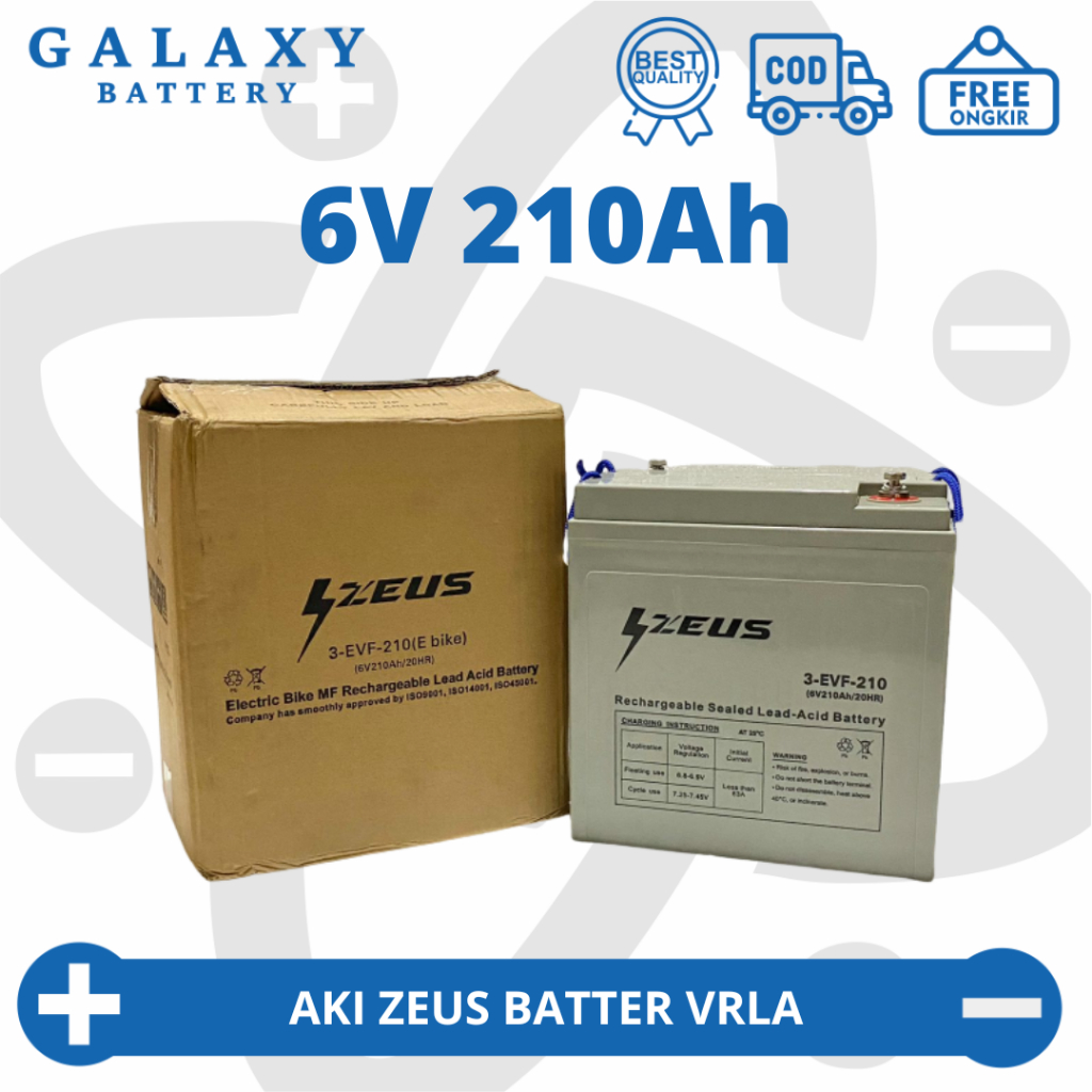 Jual Aki VRLA Zeus Battery 6V 210Ah Aki Golf Car mobil golf Genset ...