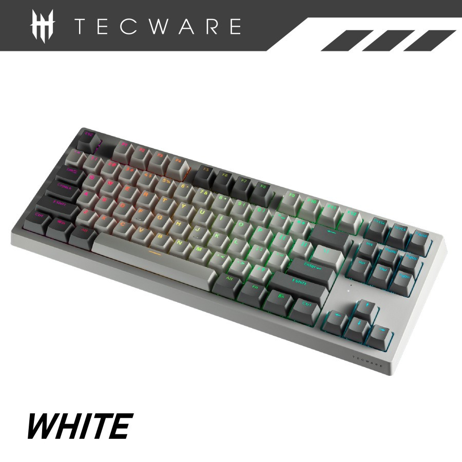Jual TECWARE PHANTOM+ ELITE 87 WHITE RGB WRAITH ORANGE SWITCH ...