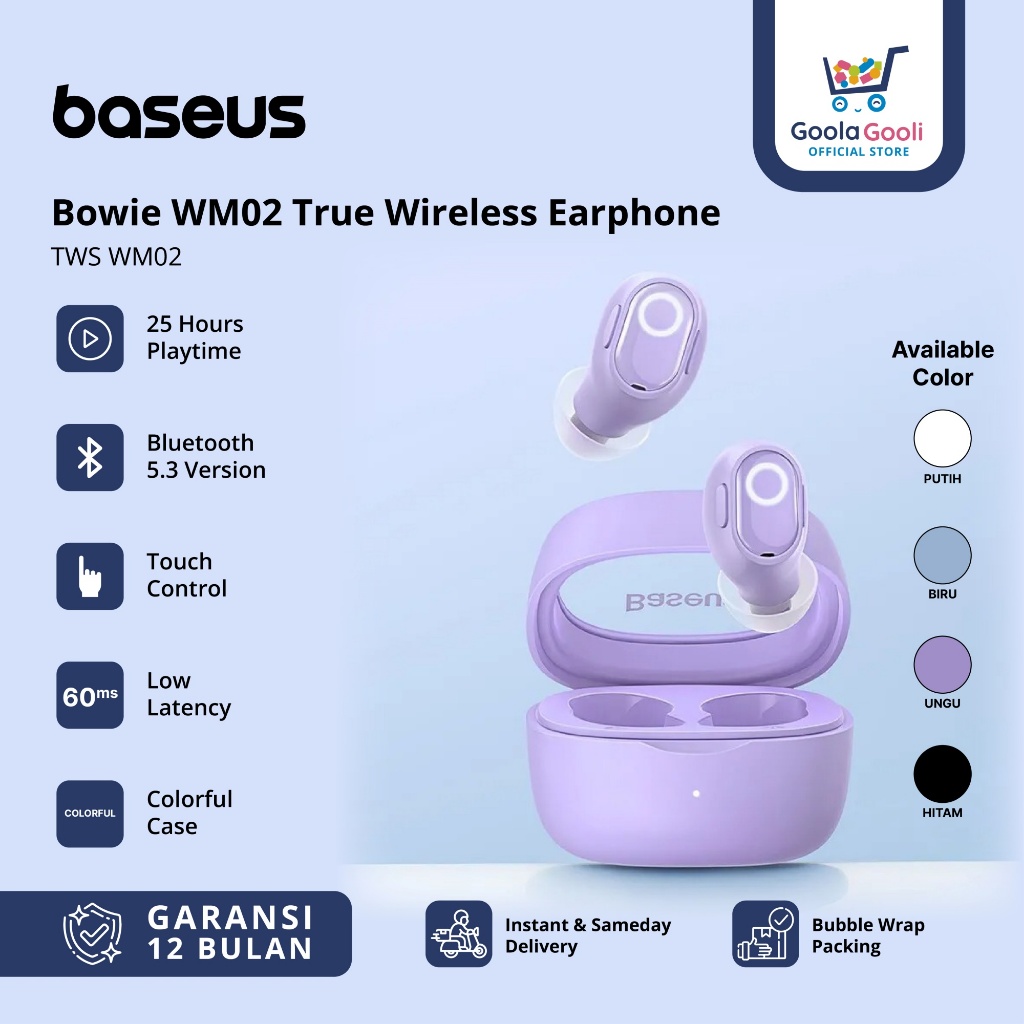 Jual Baseus WM02 / Bowie WM-02 TWS True Wireless Earbuds Bluetooth ...