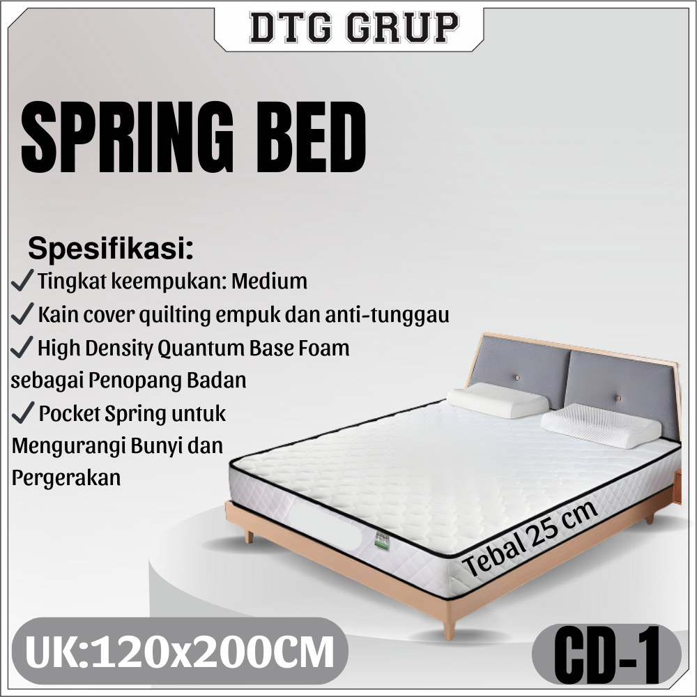 Jual DTG GRUP Kasur Spring Bed / Matras Kasur Tebal | Shopee Indonesia