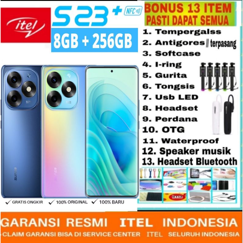 Jual ITEL S23 PLUS 4G NFC RAM 8+8GB ROM 256GB GARANSI RESMI ITEL | Shopee Indonesia