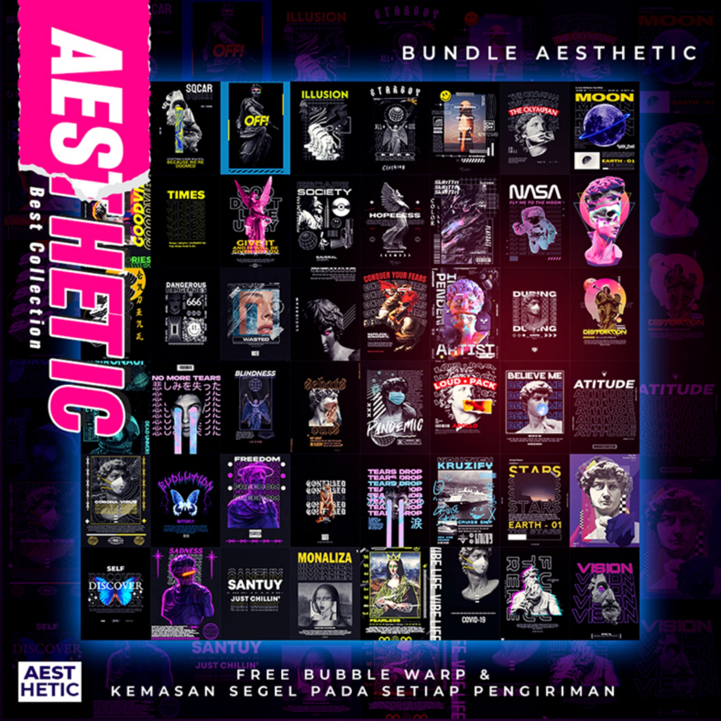 Jual Poster Dinding Aesthetic Bundle Aesthetic Isi 24/48 Poster ...