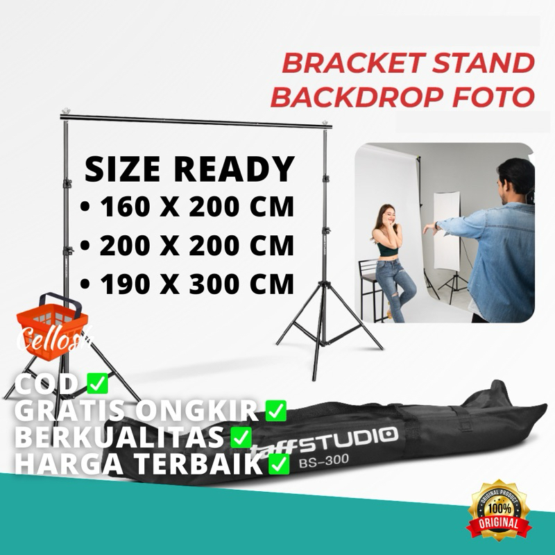 Jual Bracket Stand 2 3 Meter Backdrop Foto Tiang Background Foto Studio ...