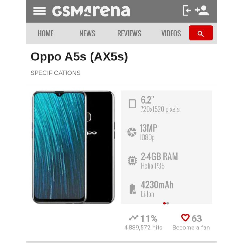 Jual HANDPHONE BEKAS OPPO A5S 3/32 ORI | Shopee Indonesia