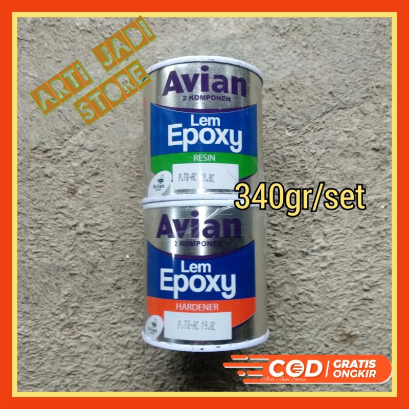 Jual Lem Epoxy AVIAN set 2 Komponen 340gr | Shopee Indonesia