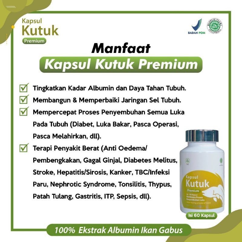 Jual KAPSUL KUTUK PREMIUM ALBUMIN MEMPERCEPAT PENGERINGAN LUKA | Shopee ...