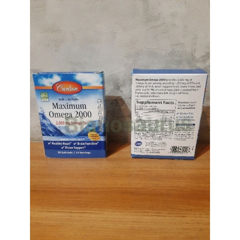 Jual Carlson - Maximum Omega 2000 mg Grab + Go Packs Omega-3s 30 ...