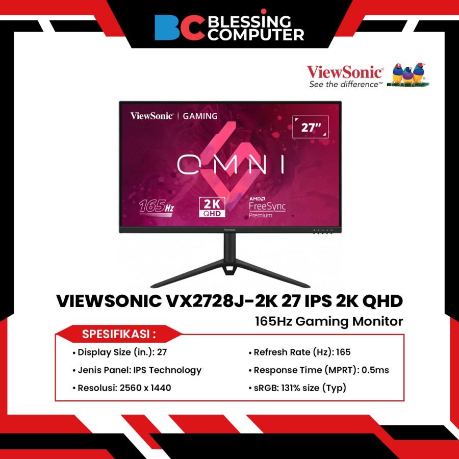 Jual VIEWSONIC VX2728J-2K 27 IPS 2K QHD 165Hz Gaming Monitor | Shopee ...