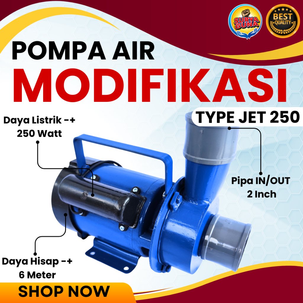 Jual Mesin pompa air modifikasi surya guna JET 250 harga murah kualitas terbaik siap kirim ...