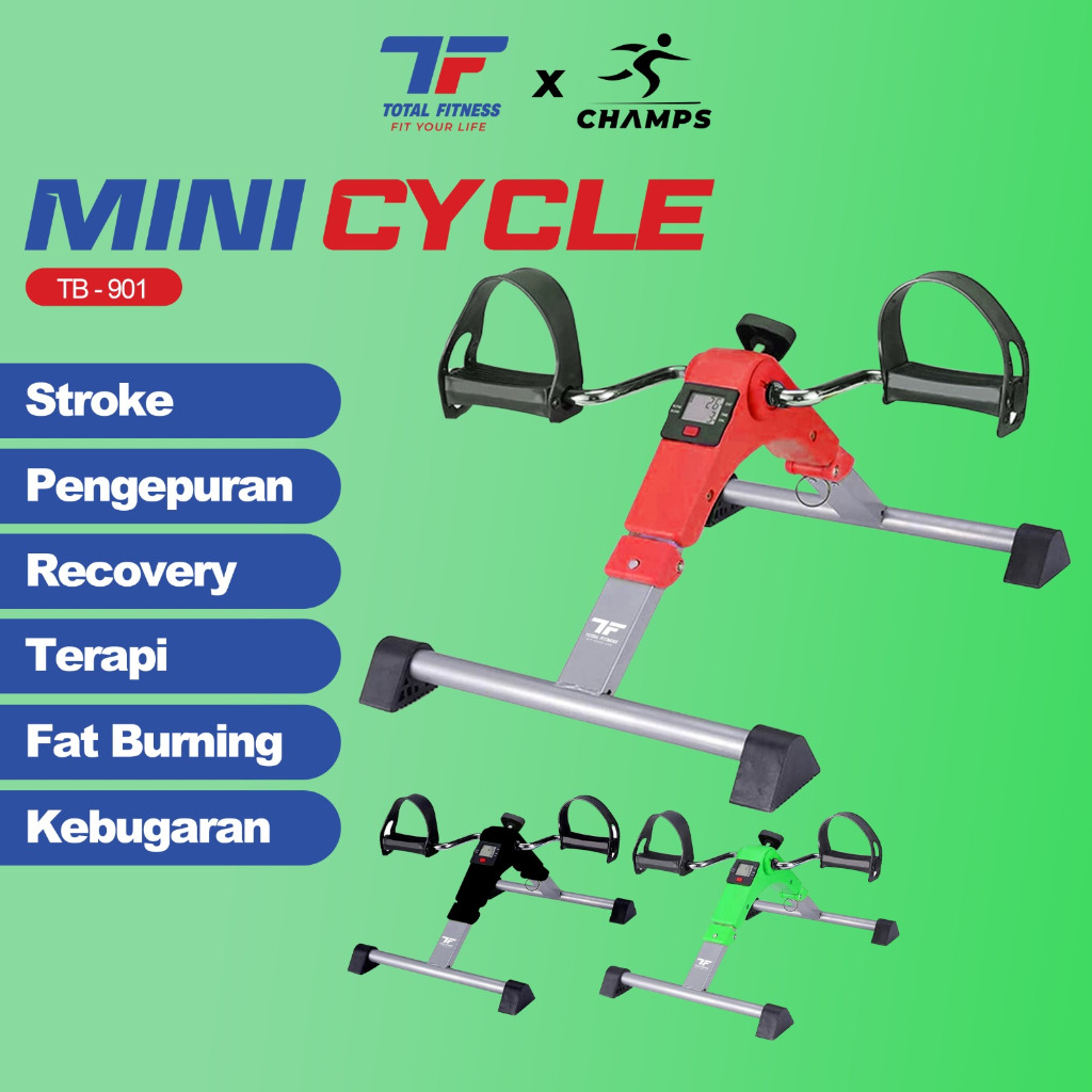 Jual CHAMPS Sepeda Statis Olahraga Praktis Terapi Portable | Mini Bike ...