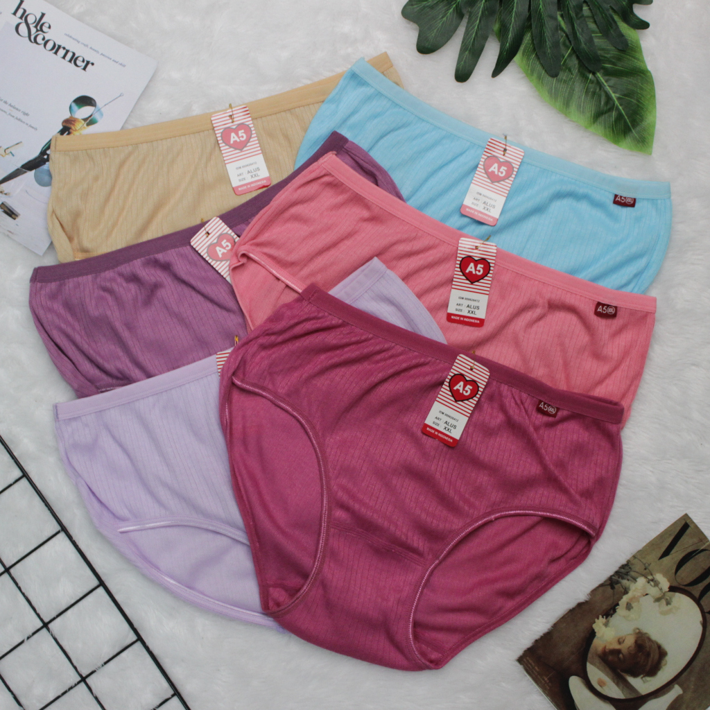 Jual (6-12PCS) CELANA DALAM WANITA POLOS A5 ALUS CD PEREMPUAN | Shopee Indonesia