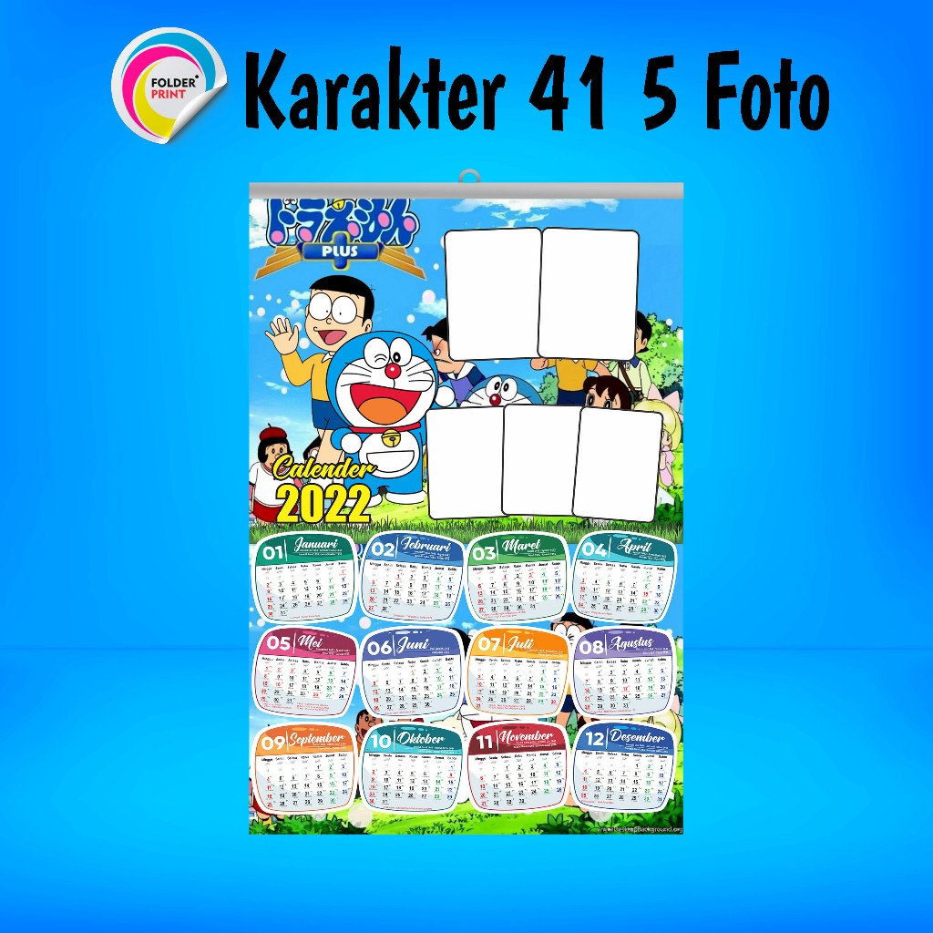 Jual Cetak Kalender Dinding Karakter Custom Foto Free Desain Art Karton ...