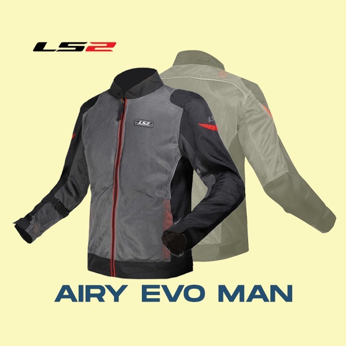 Jual Jaket Motor Mesh LS2 Airy Evo Man Jacket Grey | Shopee Indonesia