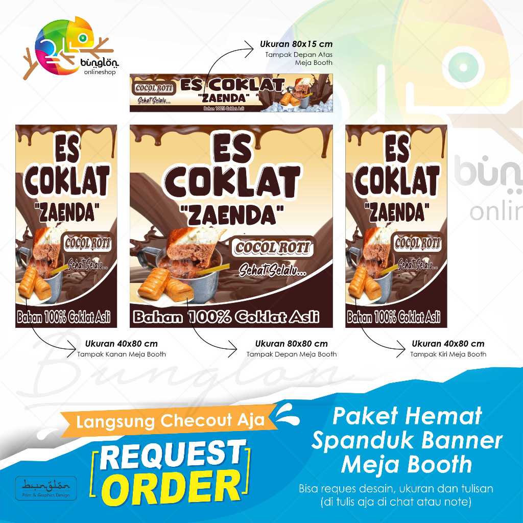 Jual Spanduk Banner Paket Hemat Meja Booth Es Coklat | Shopee Indonesia