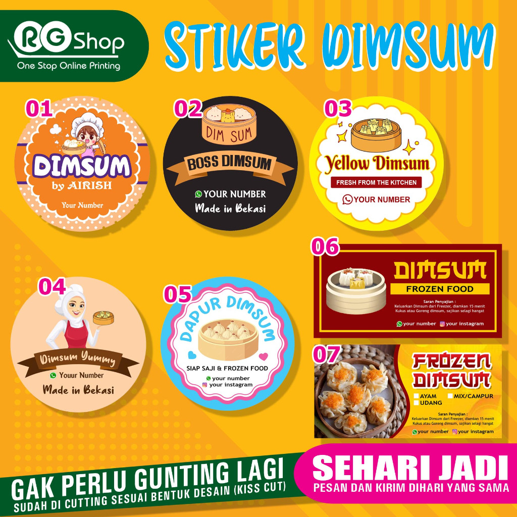 Jual STIKER LABEL MAKANAN DIMSUM FROZEN FOOD ANTI AIR ANTI MINYAK ...